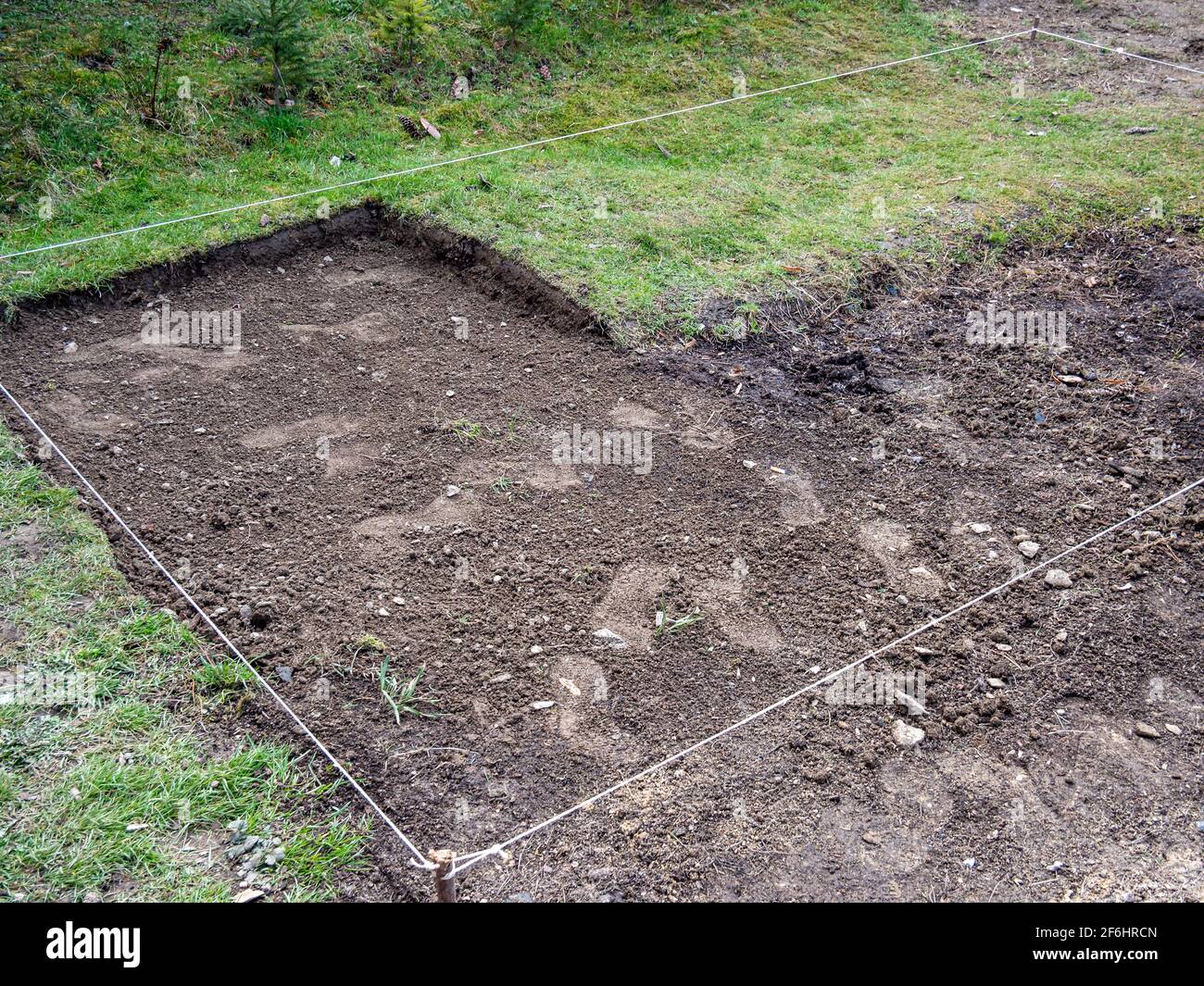 Ground area for a pool in the garden Stock Photo - Alamy