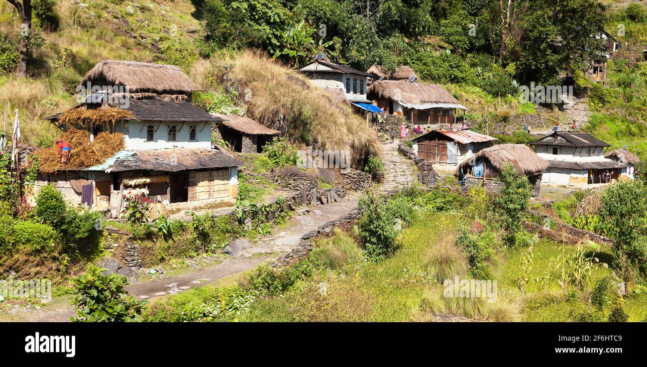 Beautiful village in western Nepal Stock Photo - Alamy
