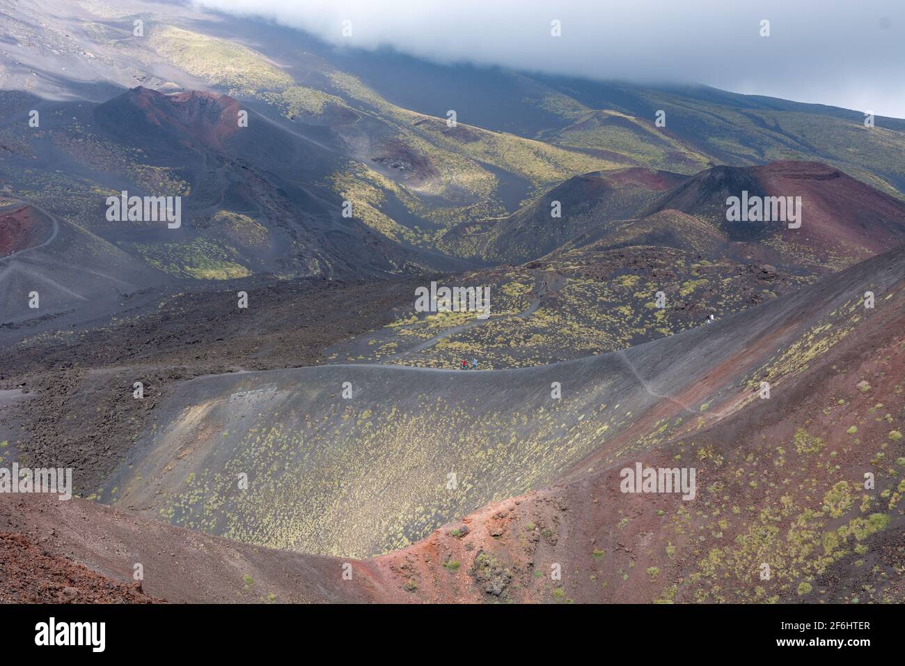 View around the vulcanic landscape at vulcano Etna taken at daylight in ...