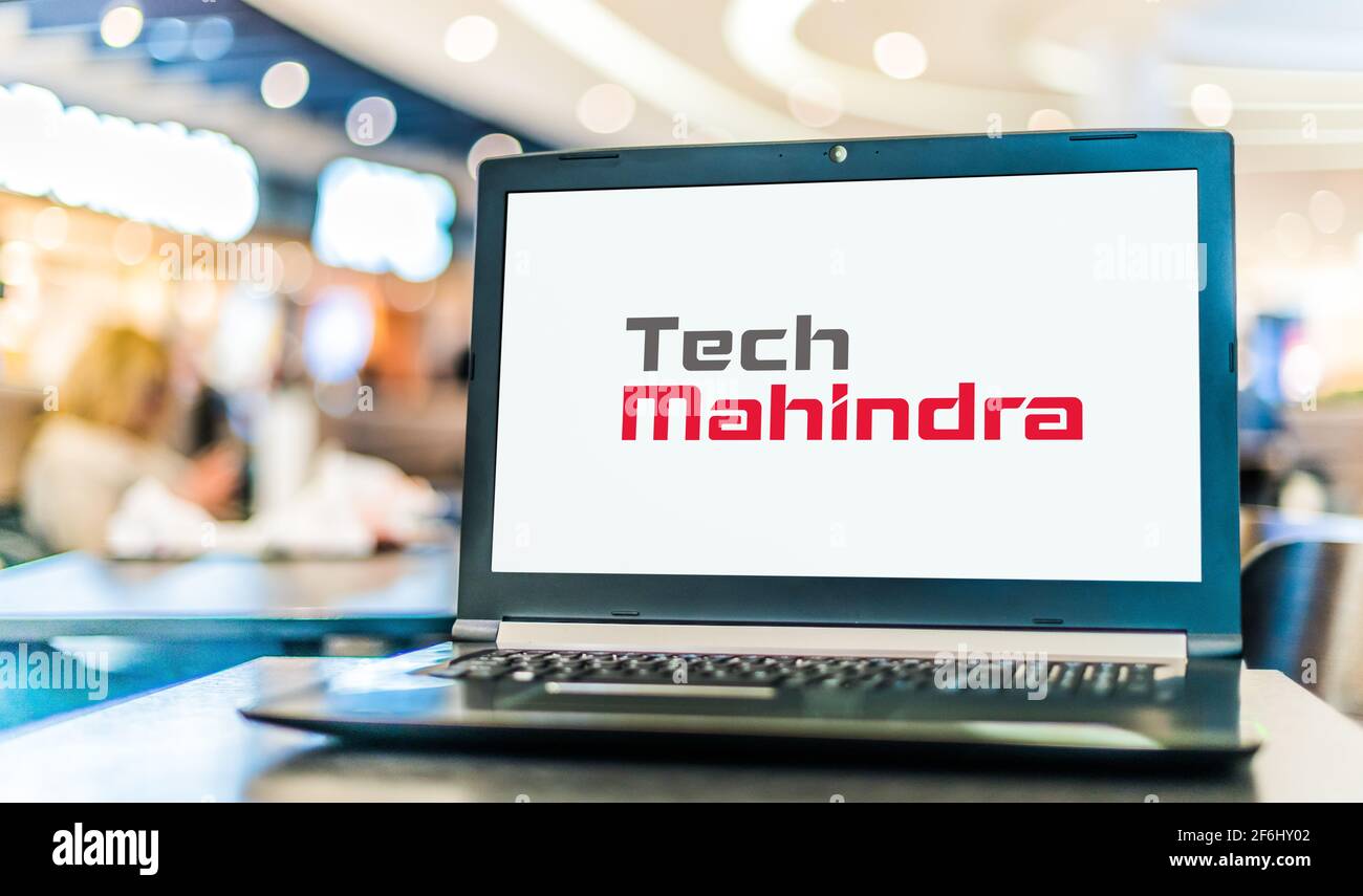 POZNAN, POL - MAR 15, 2021: Laptop computer displaying logo of Tech ...