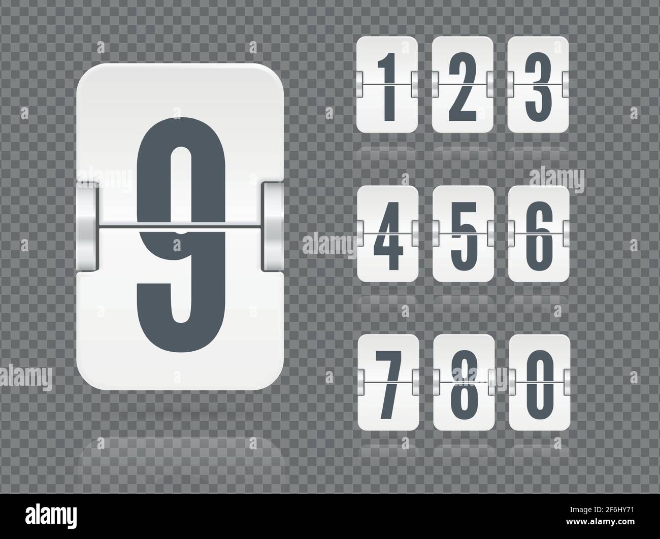 Vector Floating Flip Scoreboard Template With Numbers And Reflections