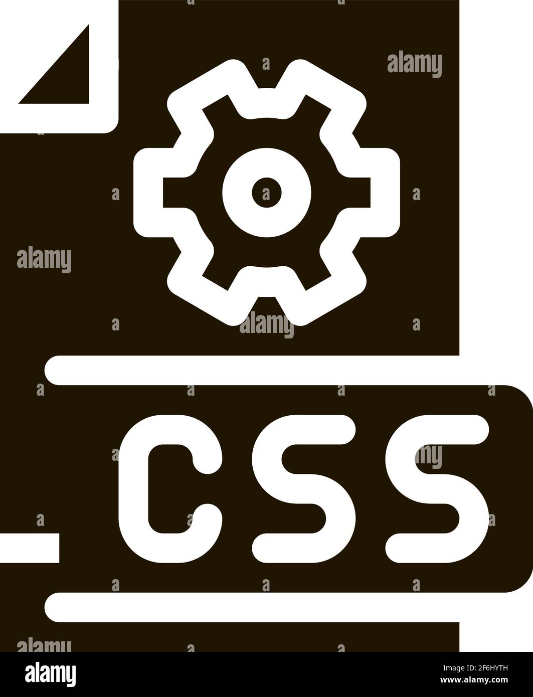 front end css code icon Vector Glyph Illustration Stock Vector Image ...