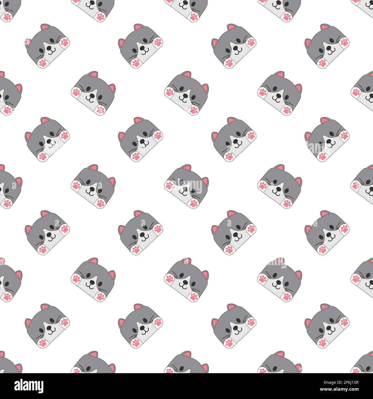 Cute cat. Seamless pattern for simple backgrounds, textures, wallpapers ...