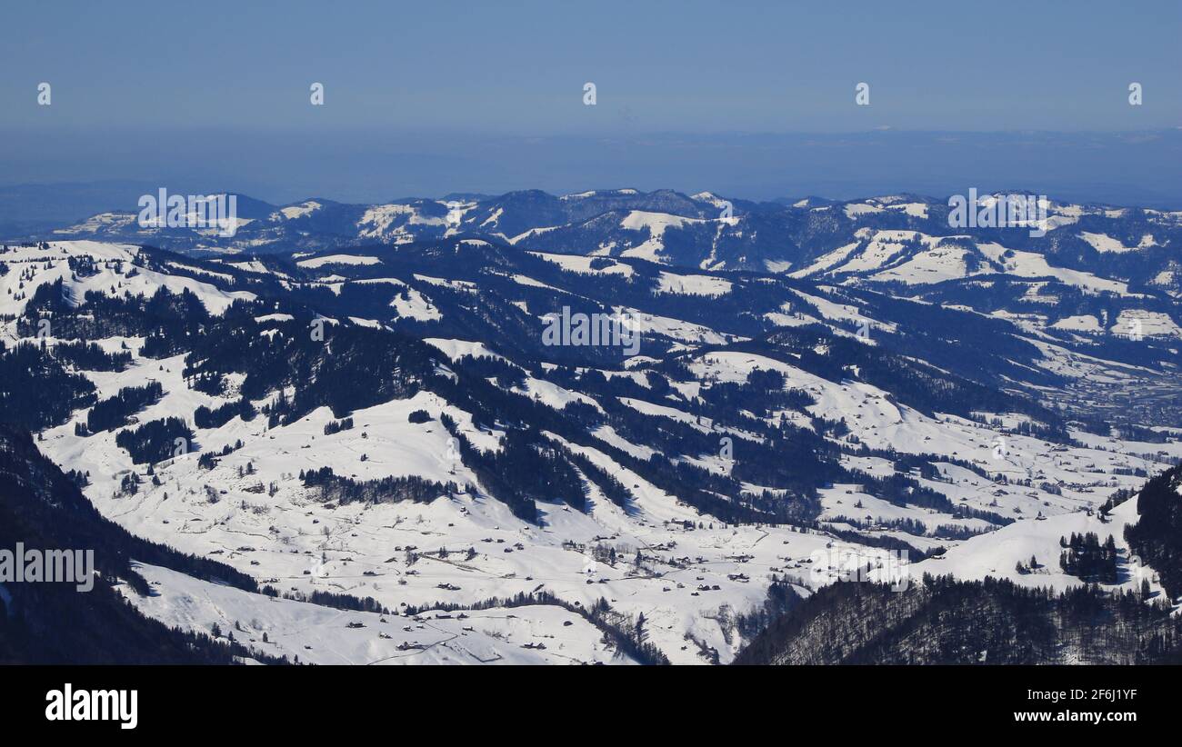 Patched rural landscape in Switzerland Stock Photo - Alamy