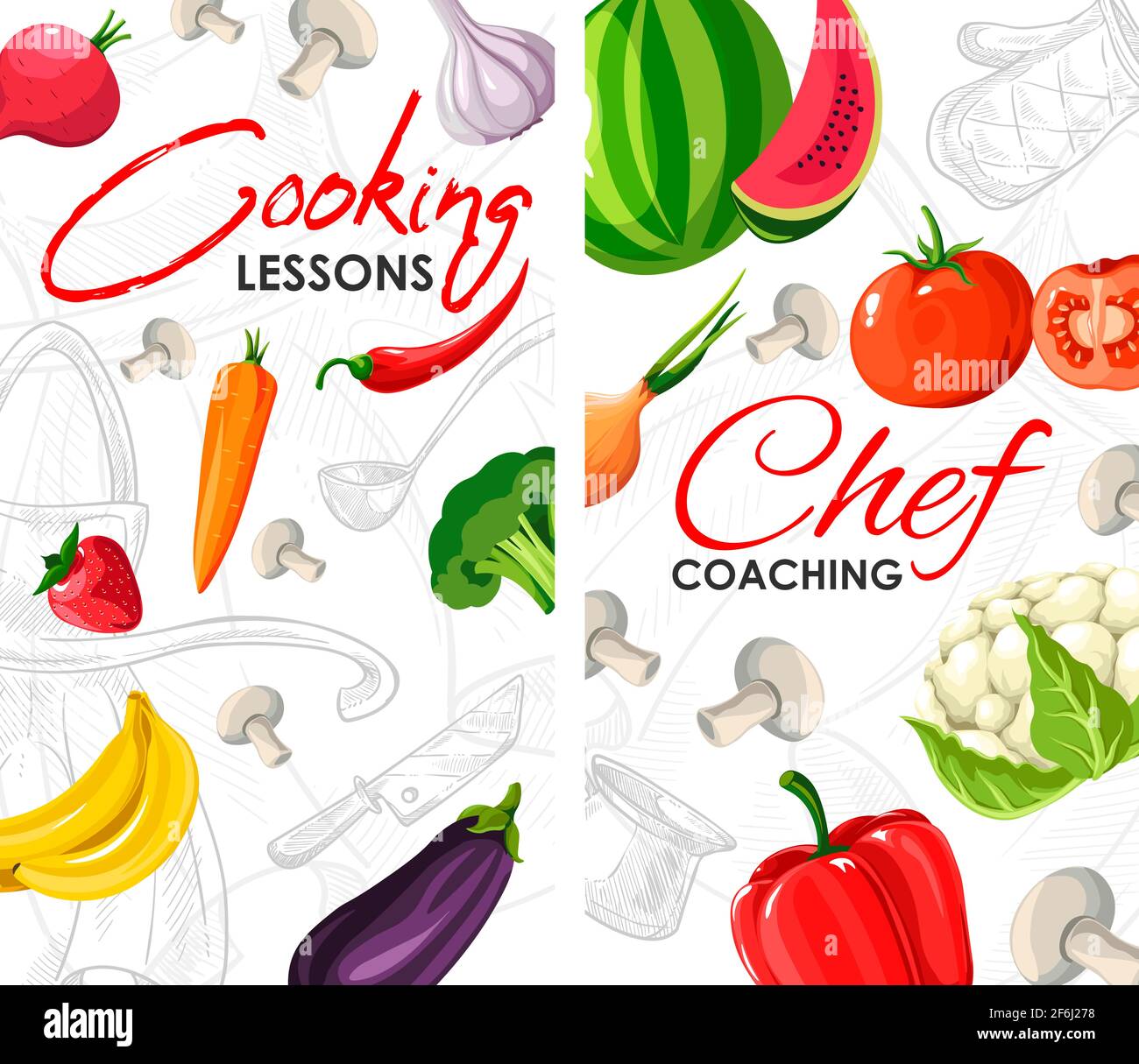 Cooking lessons and chef coaching, learning recipe Stock Vector Image ...