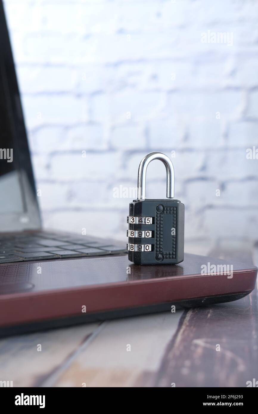 internet safety concept with padlocked on computer keyboard Stock Photo ...