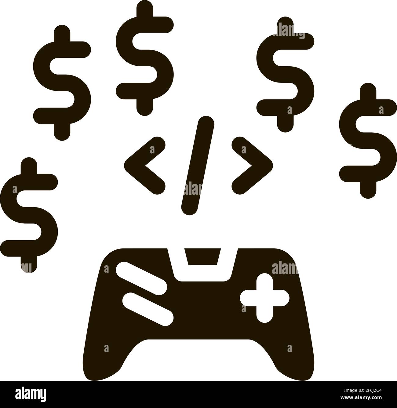 game coding and sell icon Vector Glyph Illustration Stock Vector Image ...