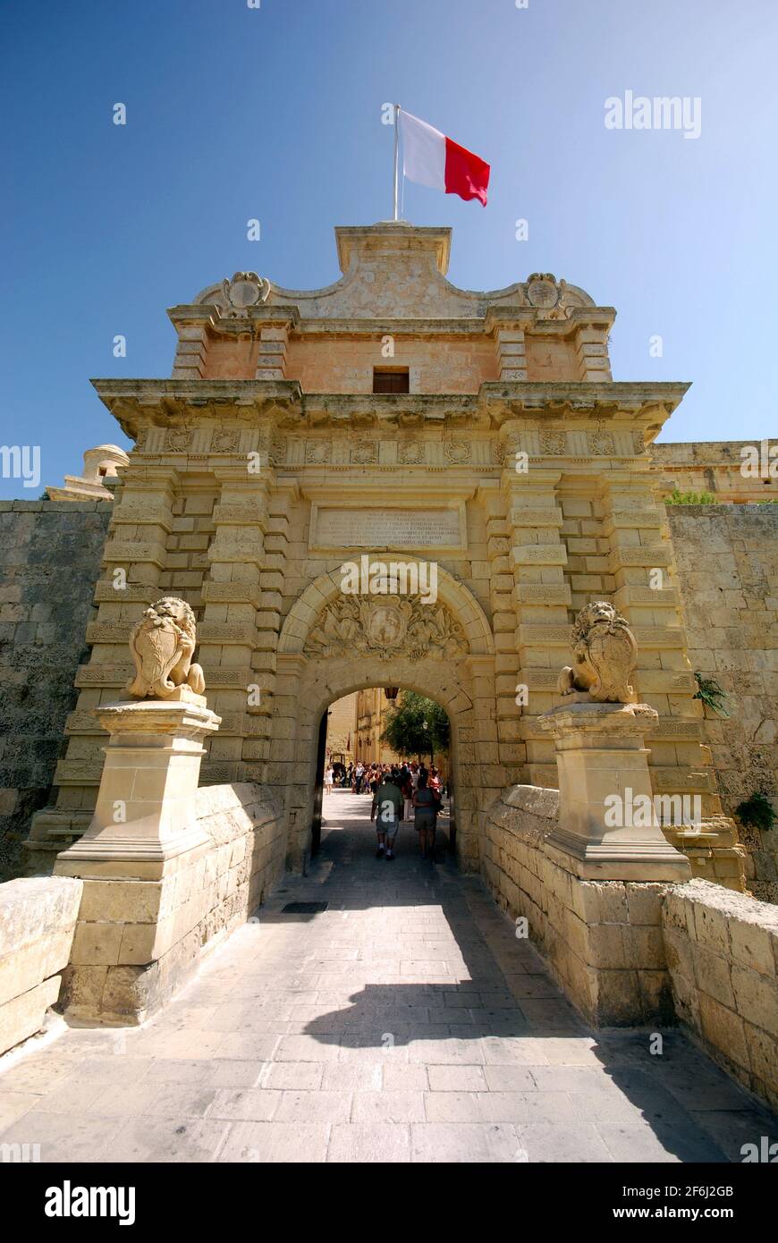 Main Gate Triq L-Imdina Entrance To The Mdina On the Mediterranean ...