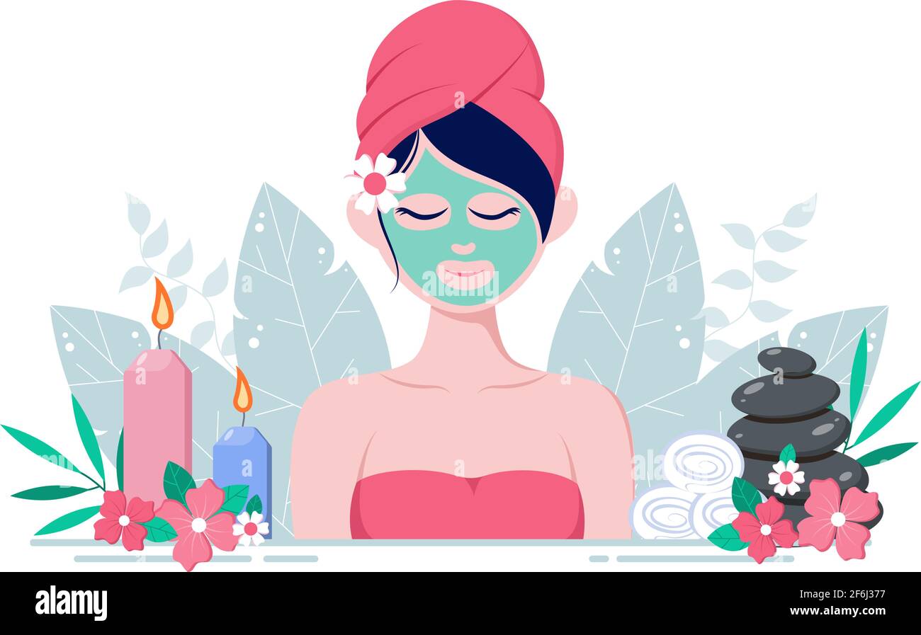 Massage Vector Illustration In Beauty Salon Body Spa Relaxation