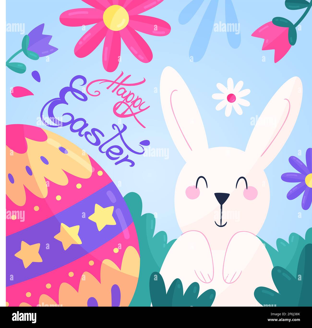Happy Easter Greeting Illustration Stock Photo - Alamy