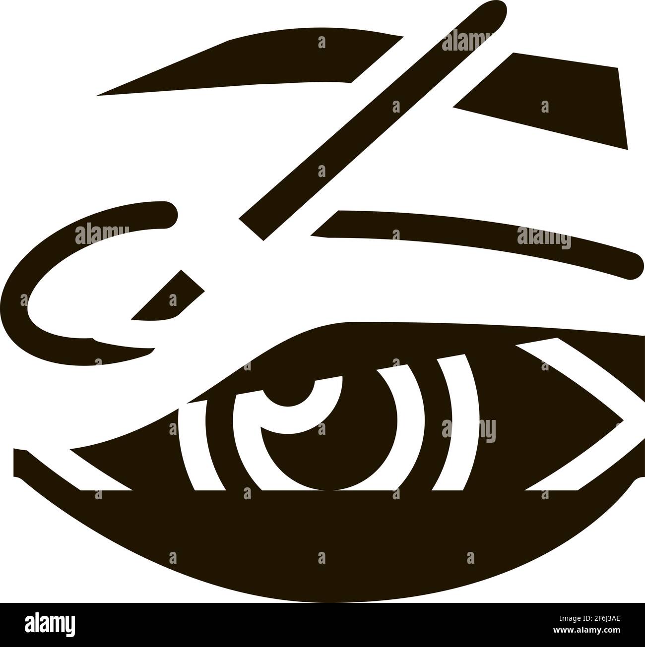 eyelid surgery incision icon Vector Glyph Illustration Stock Vector ...
