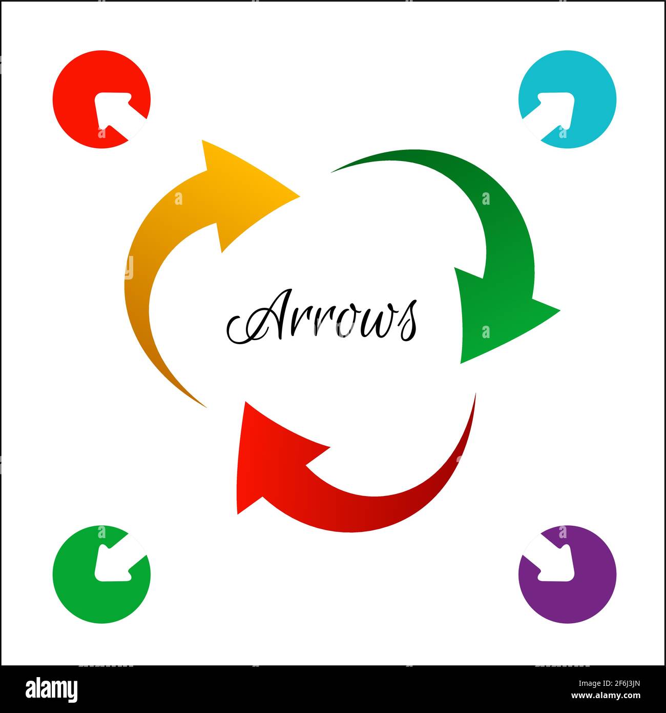 bright Circle Arrows Flow Icon. vector illustration colorful life cycle ...