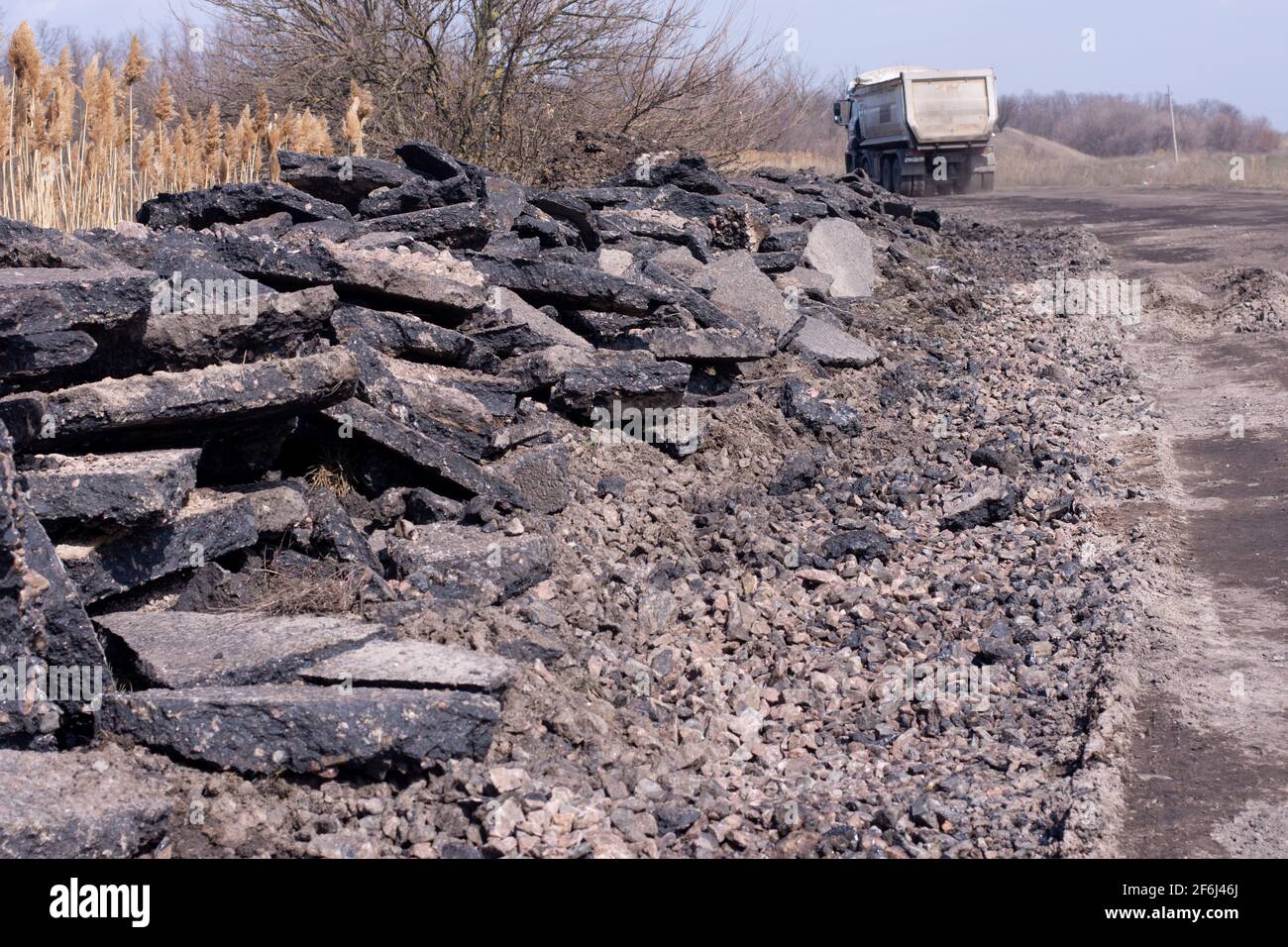 Old road asphalt work hi-res stock photography and images - Alamy