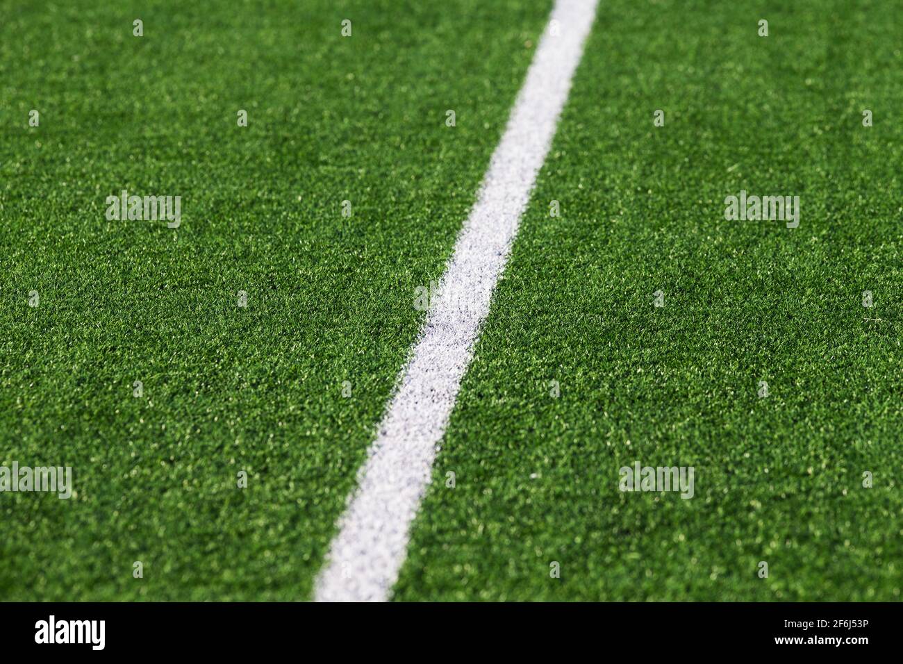 A soccer field in artificial turf, astro turf Stock Photo - Alamy