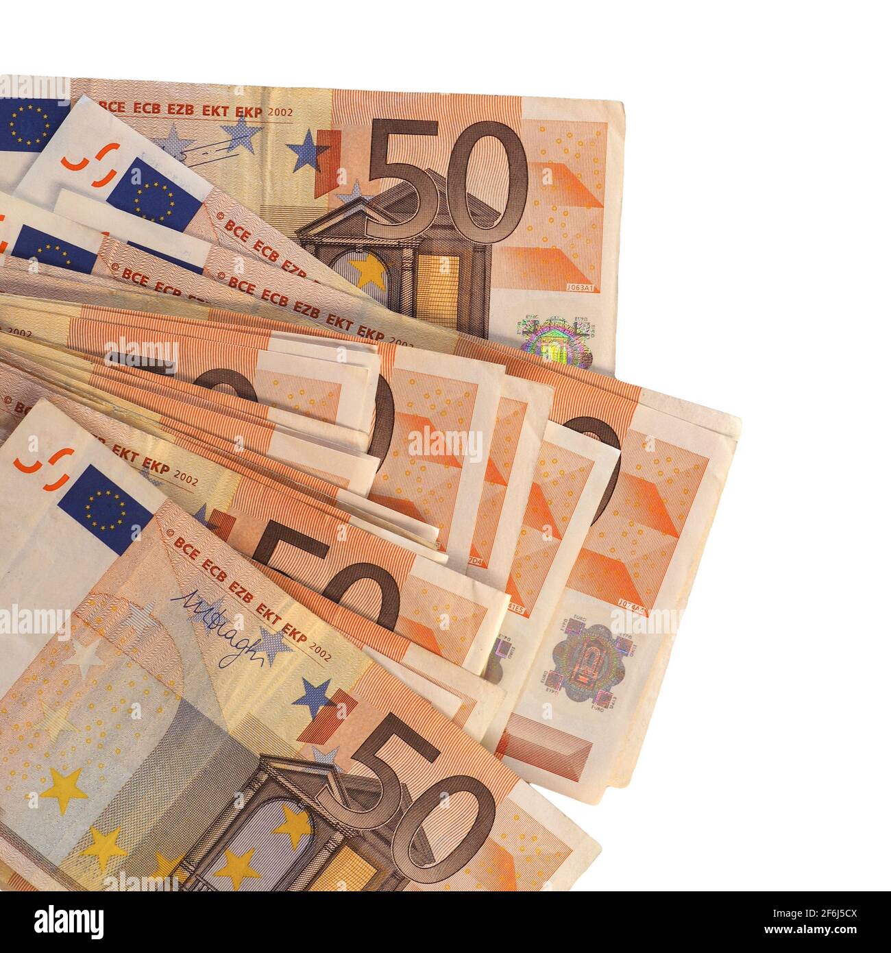 Euro banknotes money (EUR), currency of European Union isolated over ...