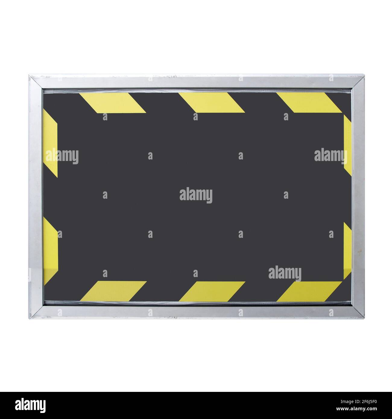 blank black and yellow safety warning sign with copy space isolated ...