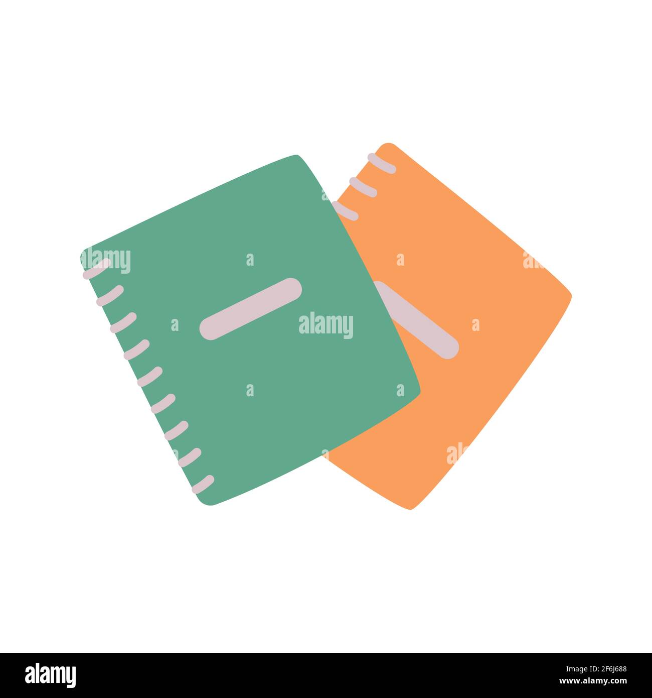 Two notebooks on rings are stacked. Spiral notebooks school icon in a ...