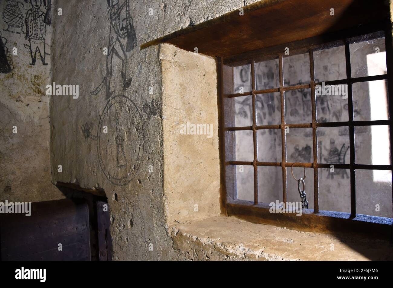 Drawings made on the wall of Prisons by prisoners. The Caetani castle ...
