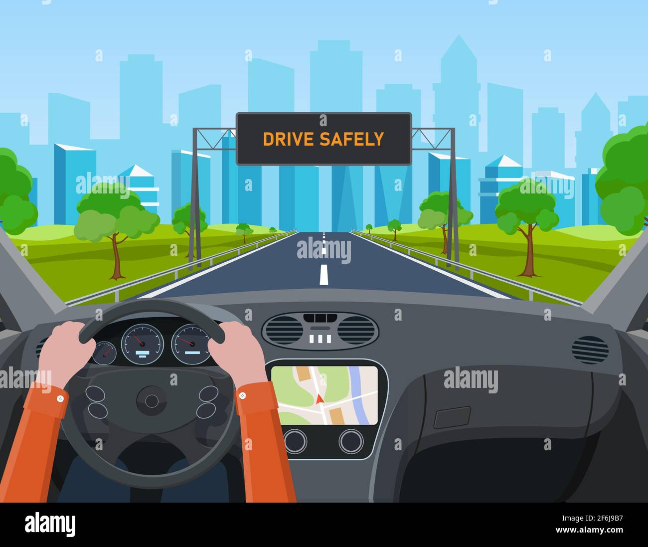 Drive safely concept Stock Vector Image & Art - Alamy
