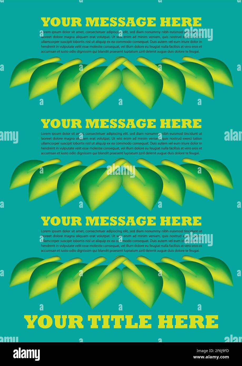 Page layout design with copy space for message and title and green ...