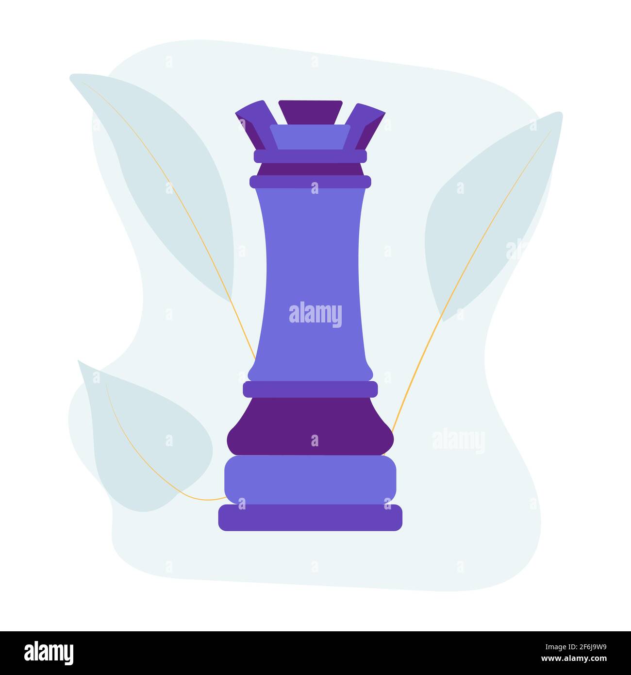 Rook chess piece. Vector flat colorful isolated illustration. Abstract ...