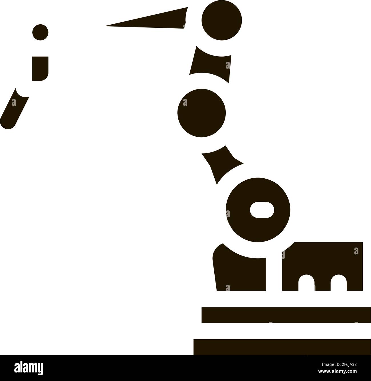 manufacturing robotic arm icon Vector Glyph Illustration Stock Vector ...