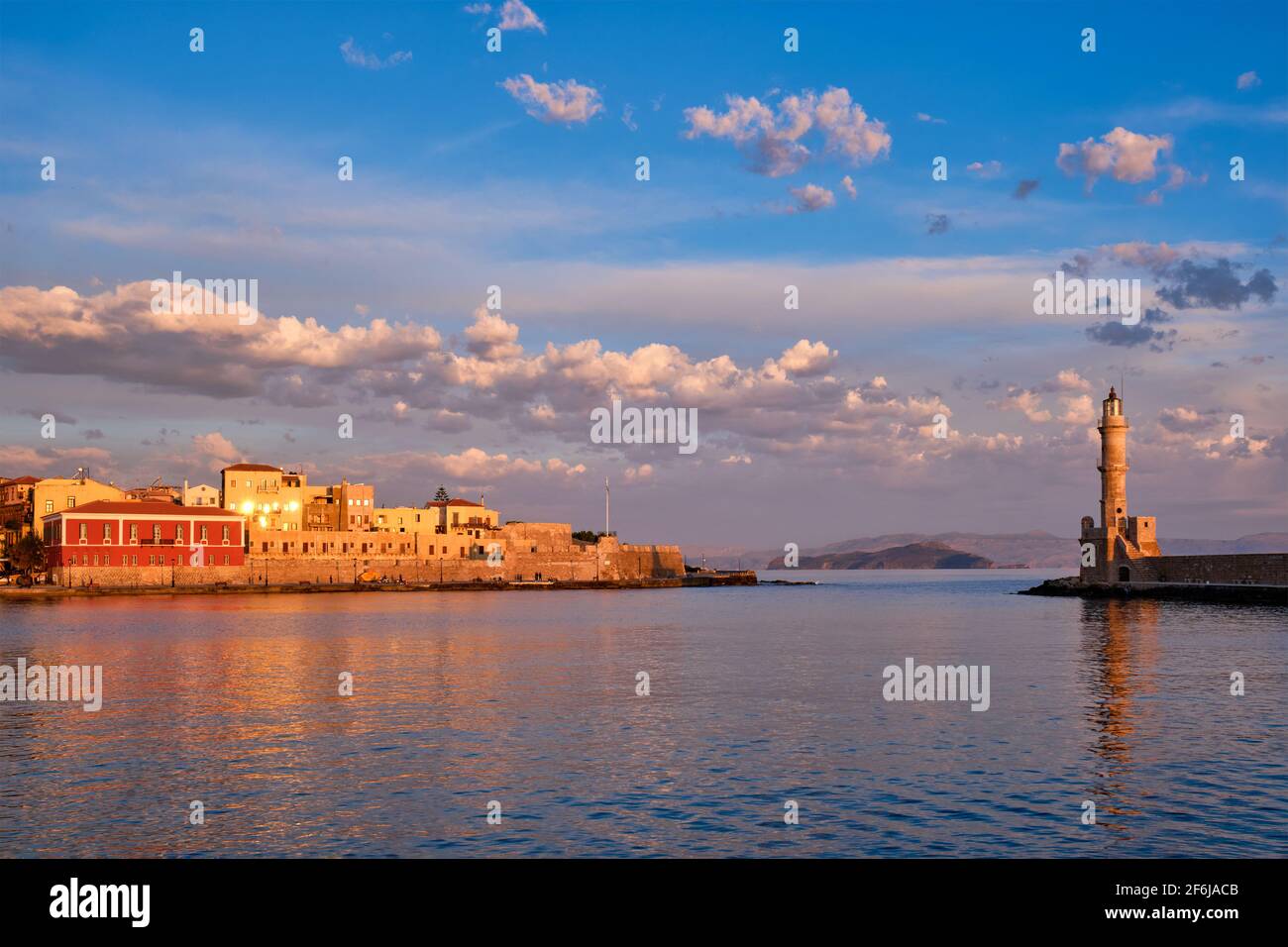 Picturesque old port of Chania, Crete island. Greece Stock Photo - Alamy