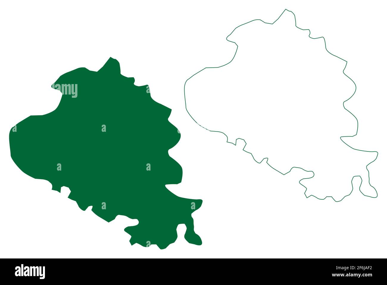 Faridabad district (Haryana State, Republic of India) map vector ...