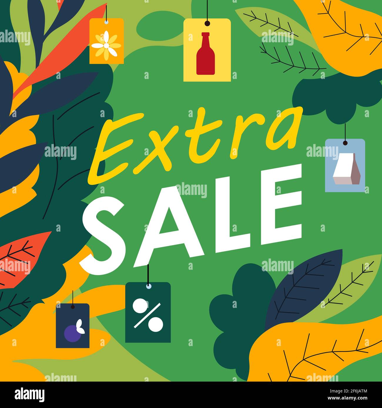 Extra sale promotion in shops and stores vector Stock Vector Image ...