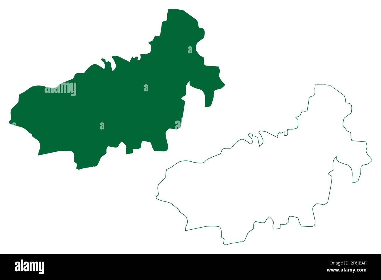 Charkhi Dadri district (Haryana State, Republic of India) map vector ...