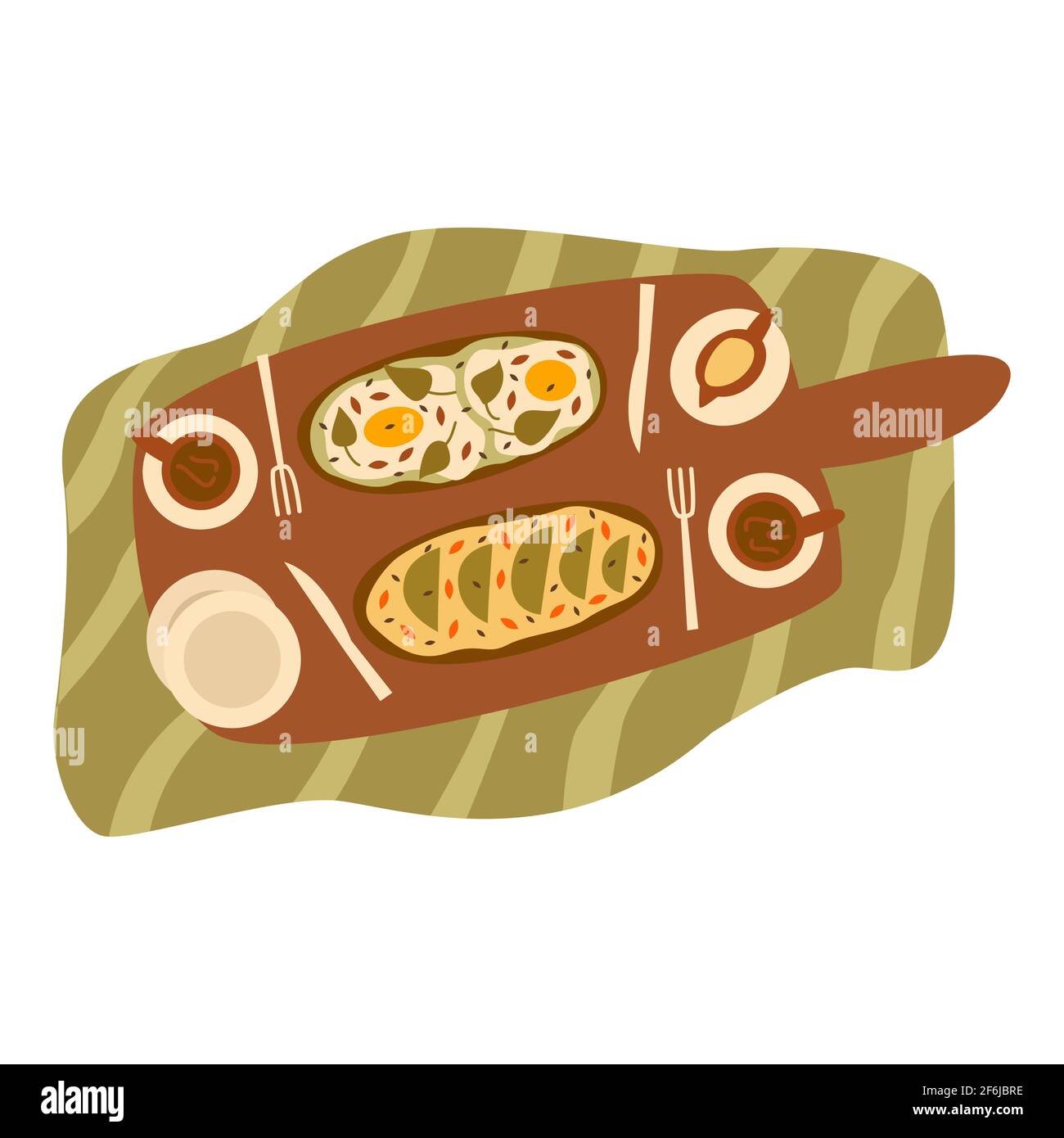 Food toast scrambled eggs Stock Vector Images - Alamy