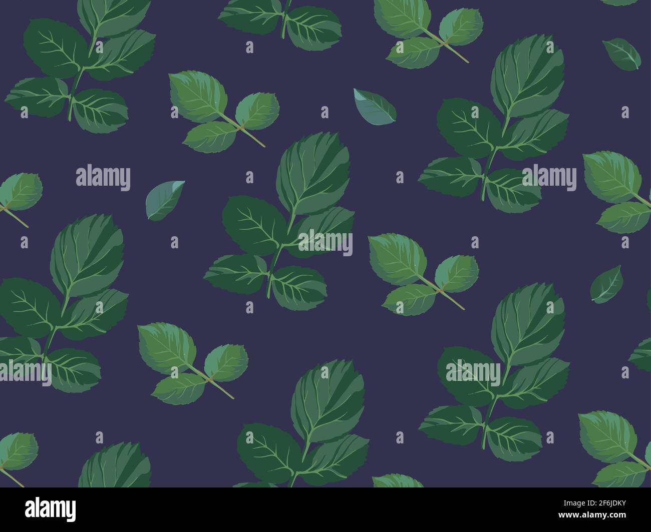 Rose leaves and stems, seamless pattern print Stock Vector Image & Art ...