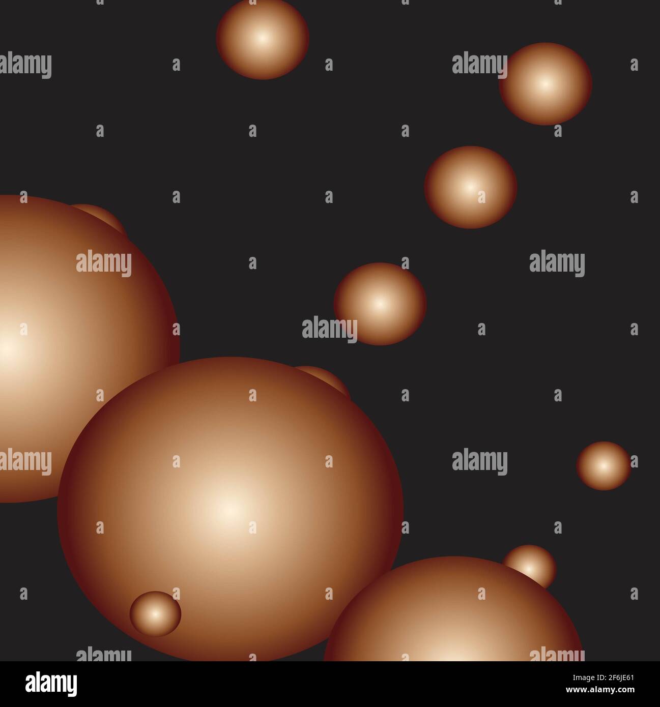 spheres of different sizes on black background Stock Photo - Alamy