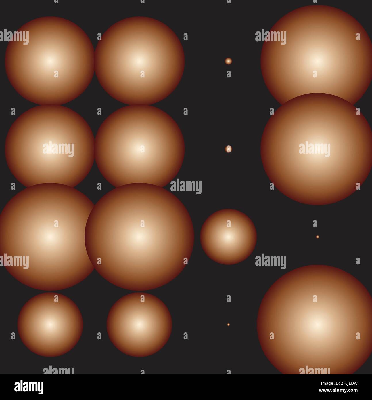 spheres of different sizes on black background Stock Photo - Alamy