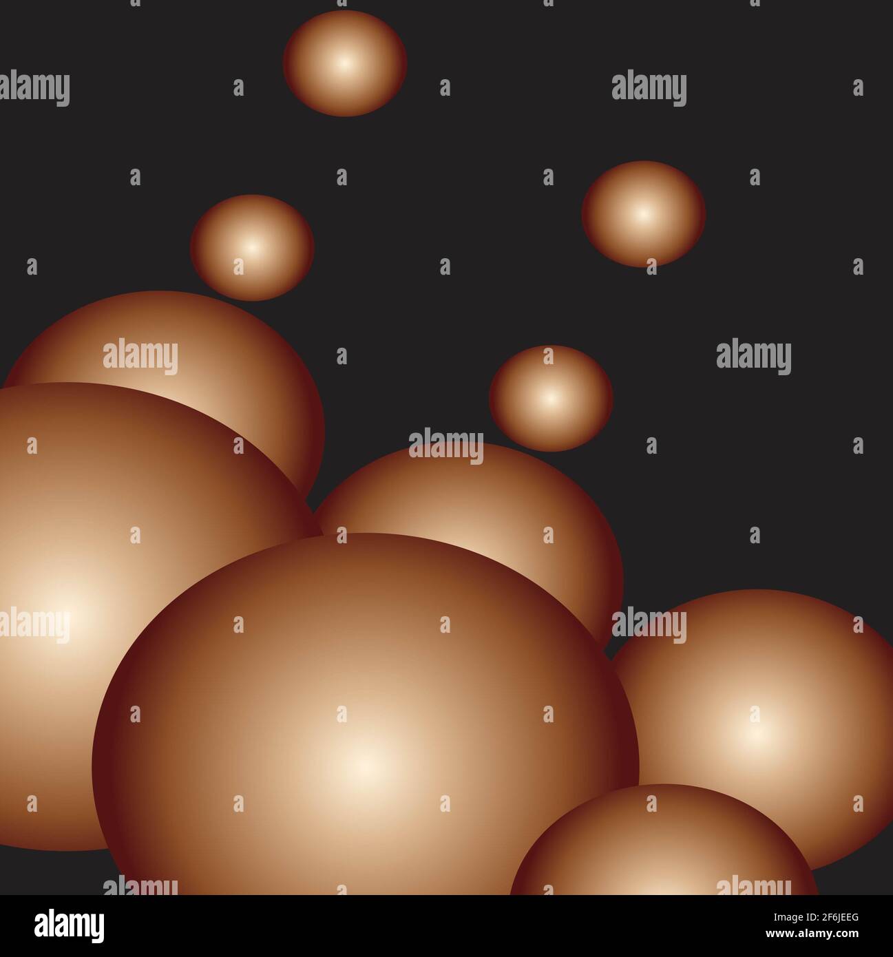 spheres of different sizes on black background Stock Photo - Alamy