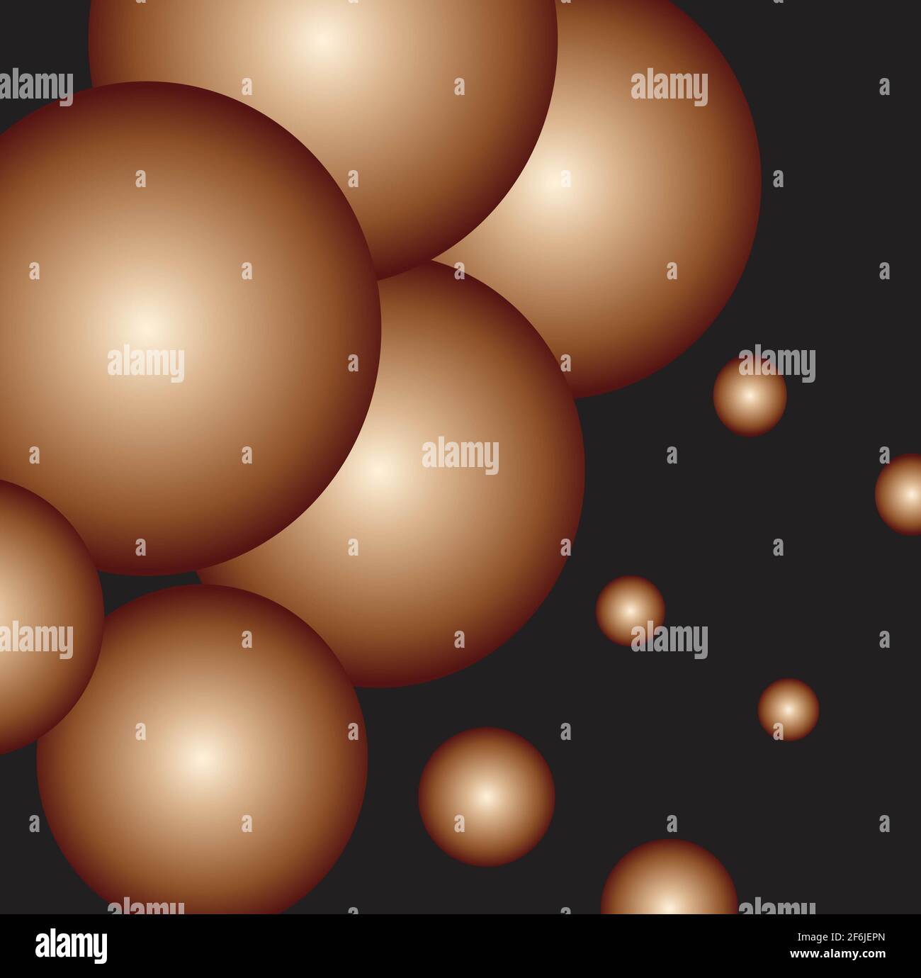 spheres of different sizes on black background Stock Photo - Alamy