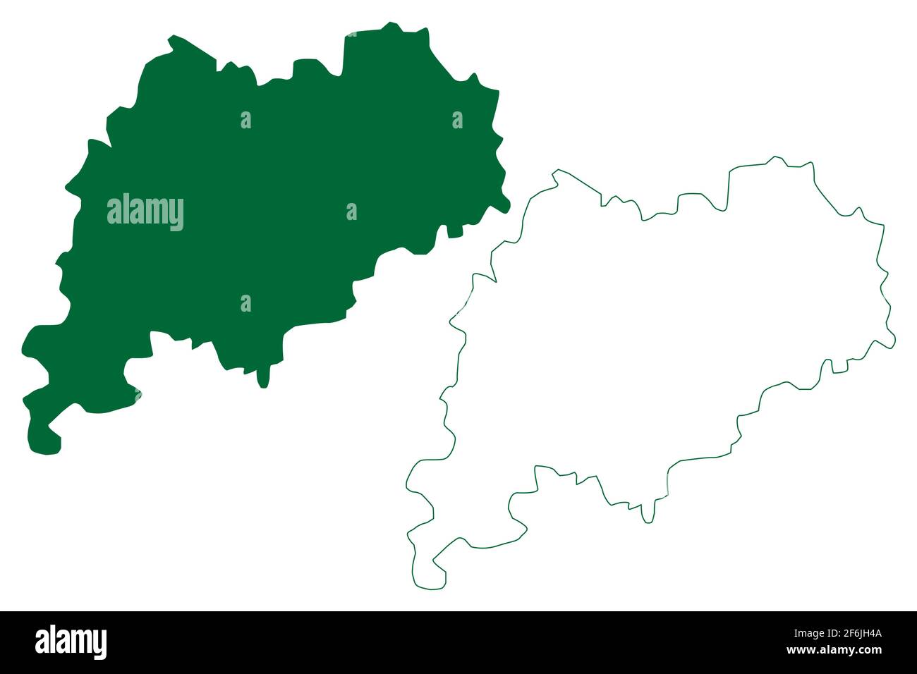 Fatehabad district (Haryana State, Republic of India) map vector ...