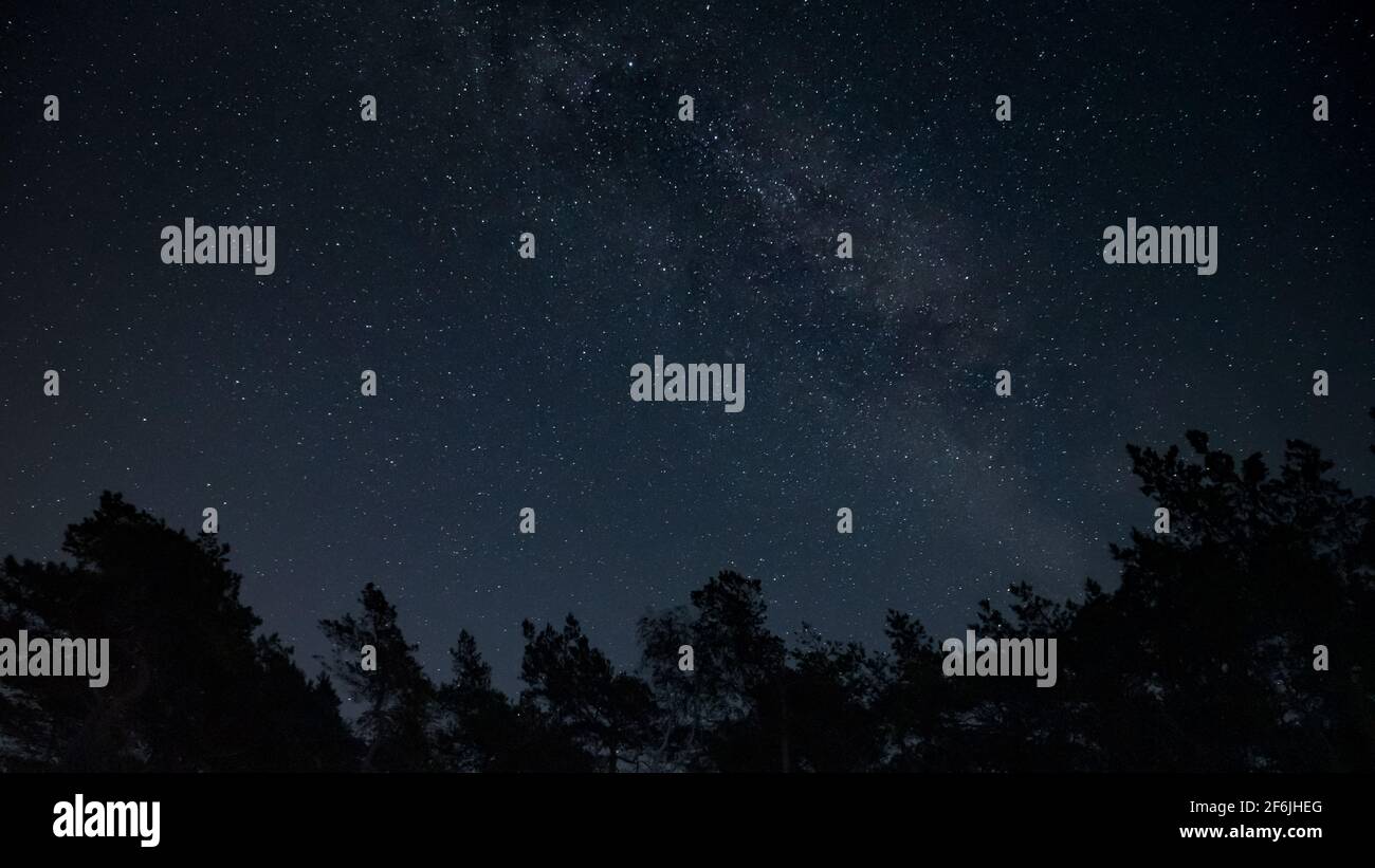Beautiful night sky with Milky way. Landscape with stars Stock Photo ...