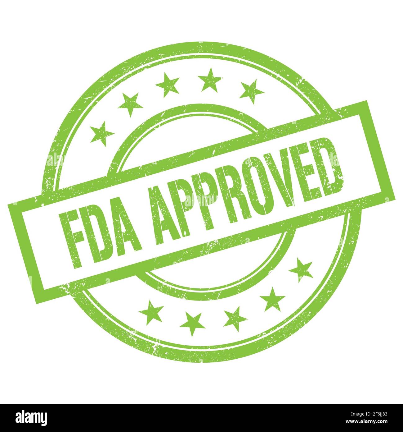 FDA APPROVED text written on green round vintage rubber stamp Stock ...