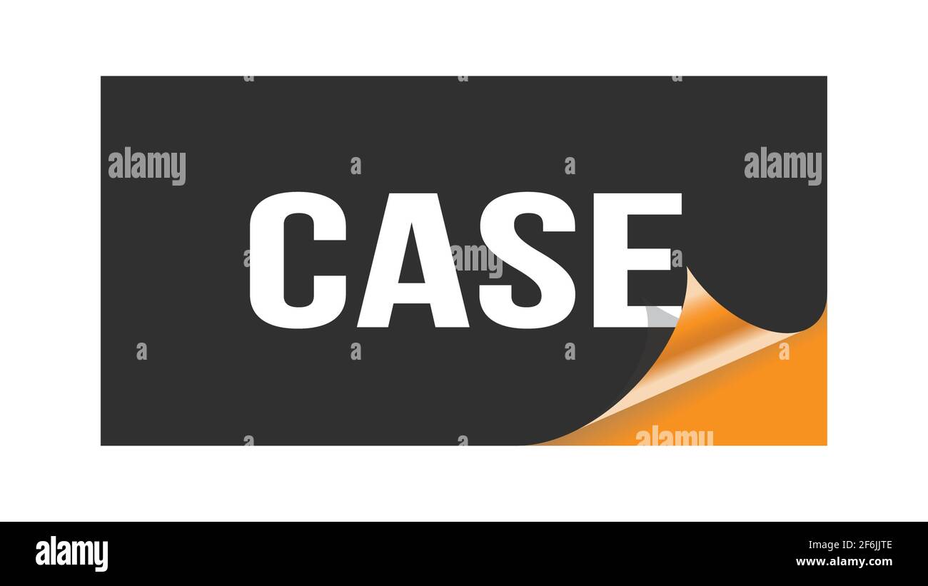 CASE text written on black orange sticker stamp Stock Photo - Alamy