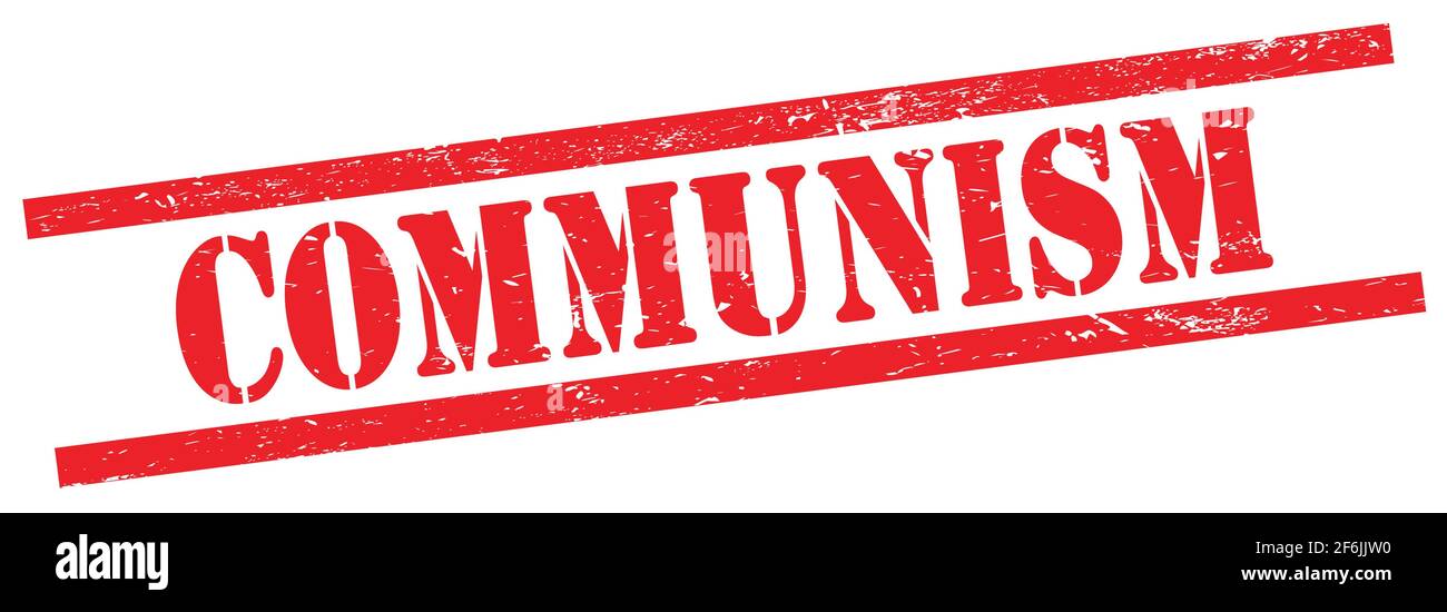 COMMUNISM text on red grungy rectangle vintage stamp Stock Photo - Alamy