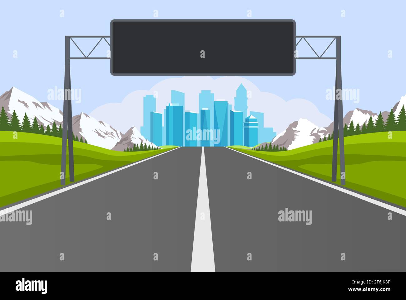 Perspective view of empty mountain road Stock Vector Images - Alamy