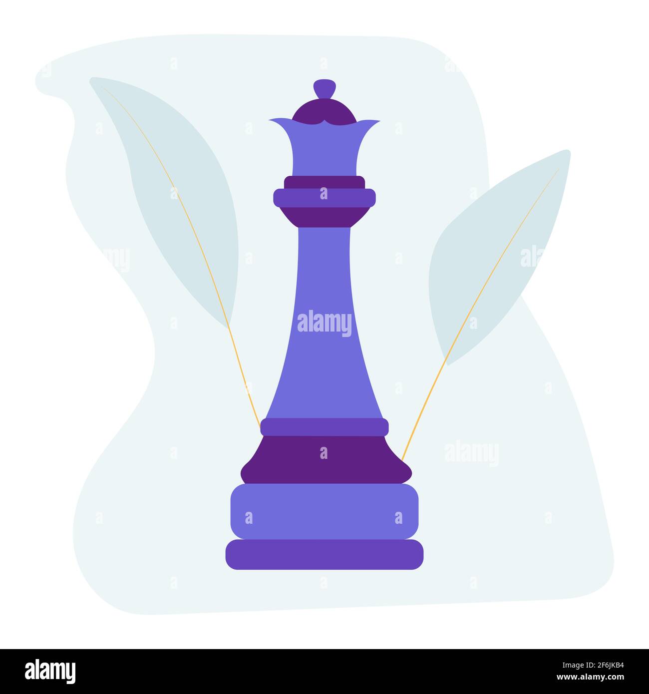 Queen chess piece. Vector flat colorful isolated illustration chessman ...