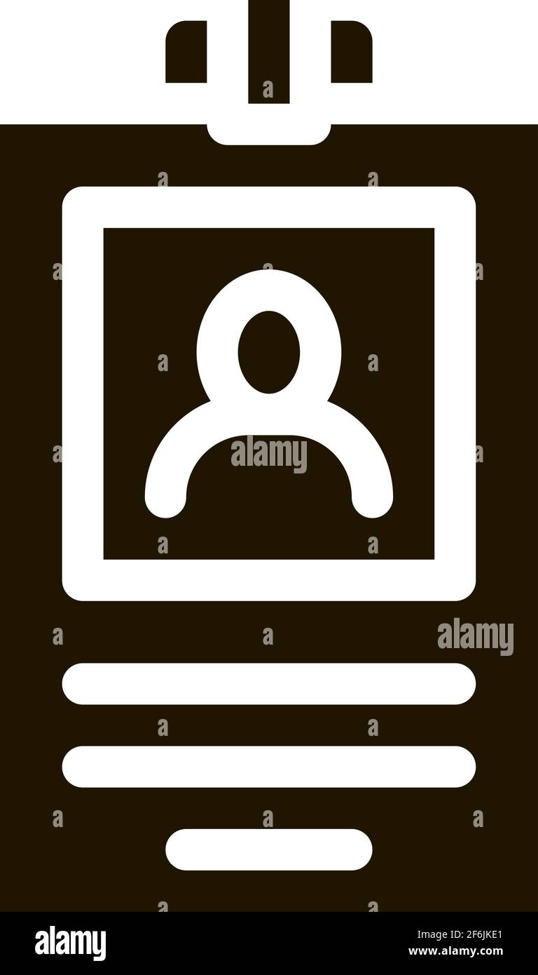 office employee badge icon Vector Glyph Illustration Stock Vector Image ...