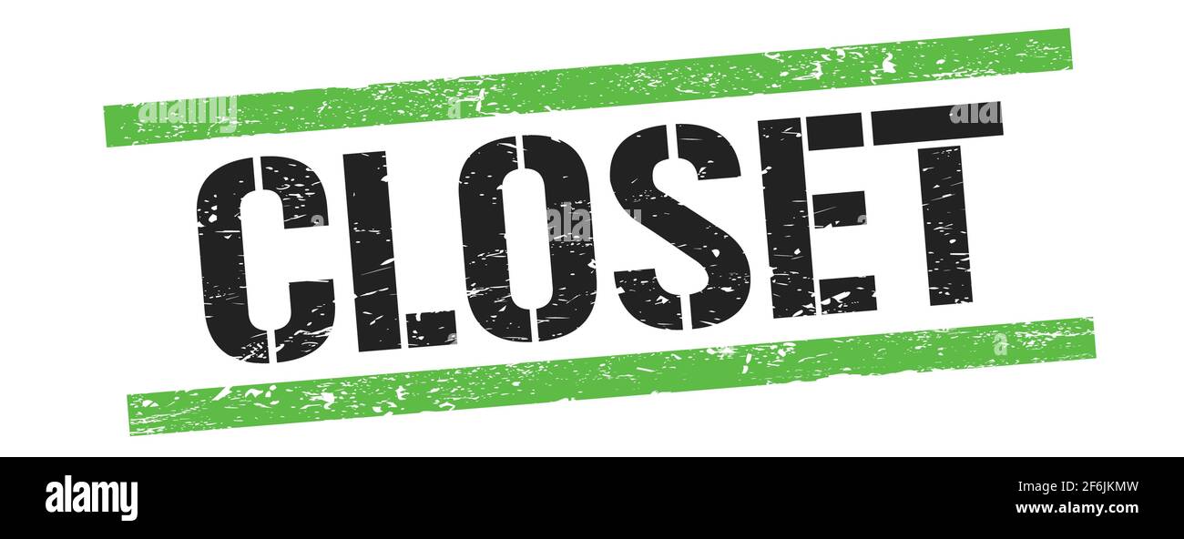 CLOSET text on black green grungy lines stamp sign Stock Photo - Alamy
