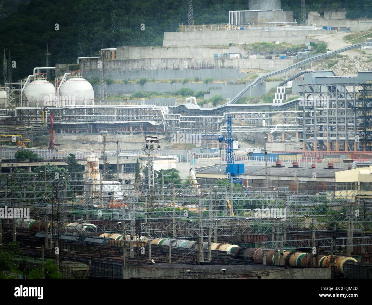 oil station gasoline fuel at the rail road depot Stock Photo - Alamy