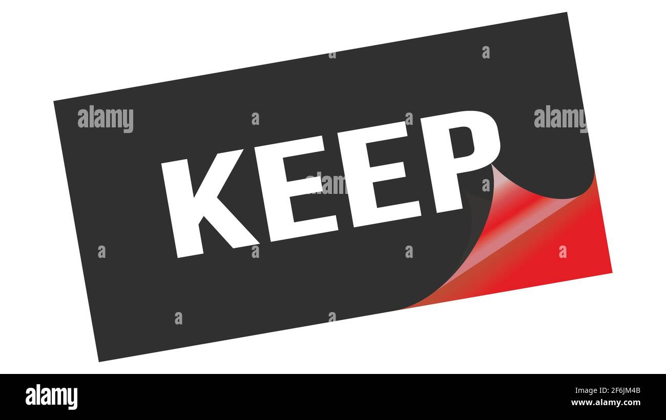 KEEP text written on black red sticker stamp Stock Photo - Alamy