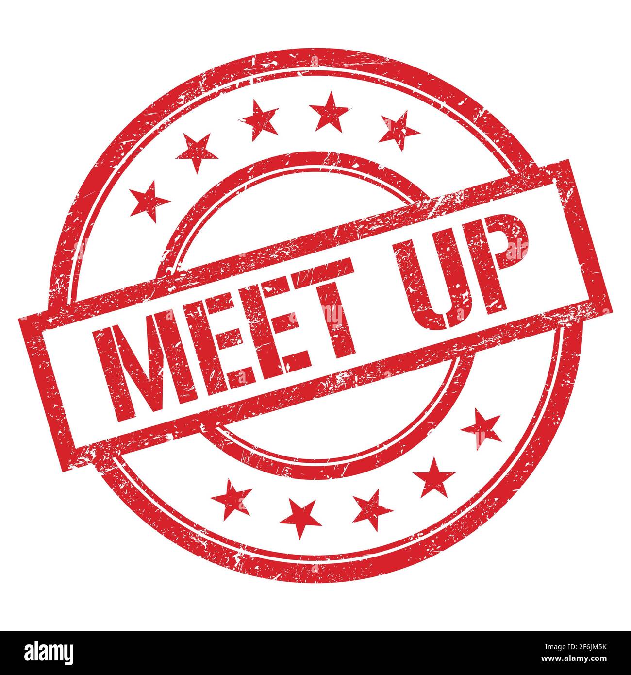 MEET UP text written on red round vintage rubber stamp Stock Photo - Alamy