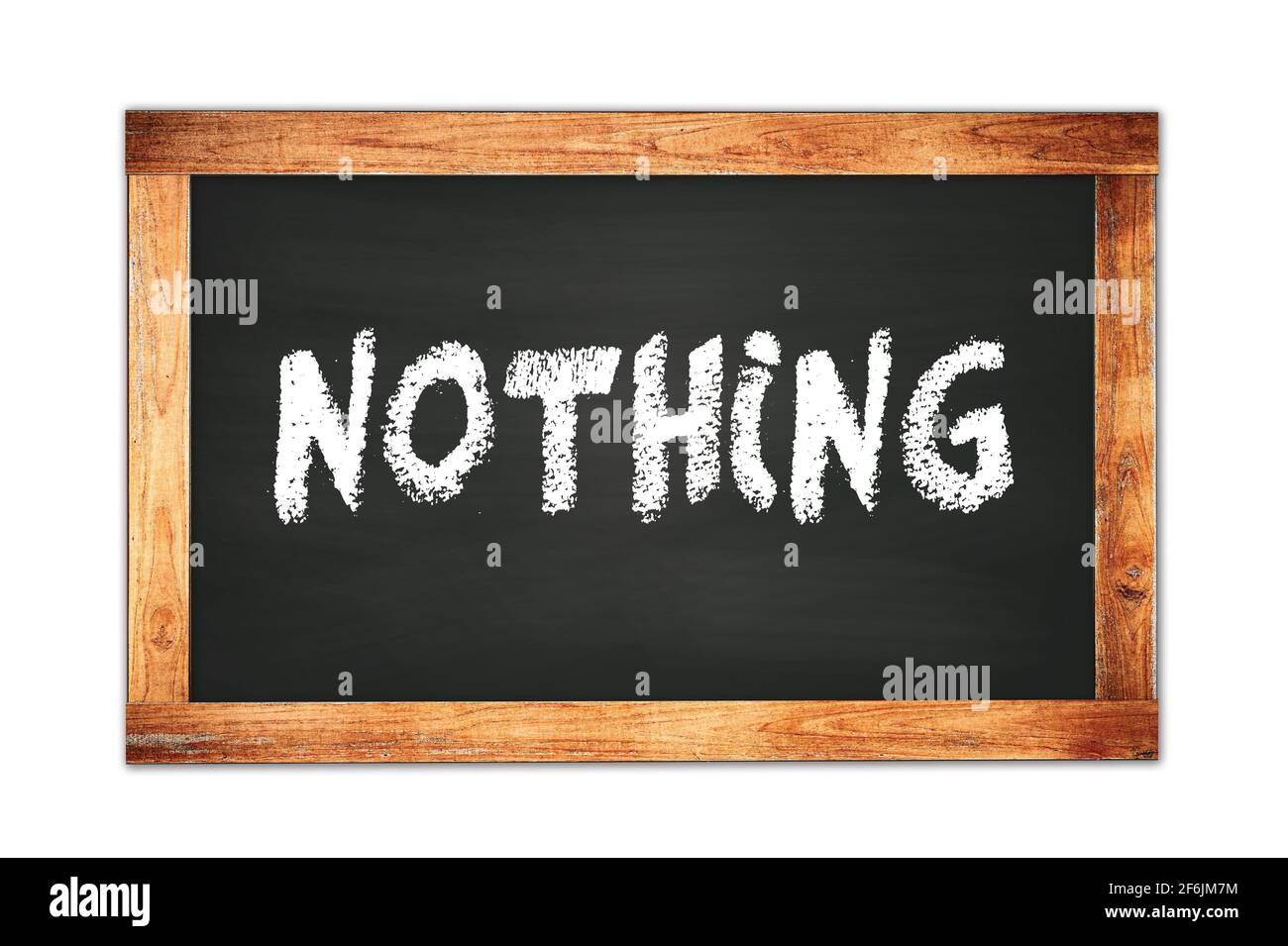 NOTHING text written on black wooden frame school blackboard Stock ...