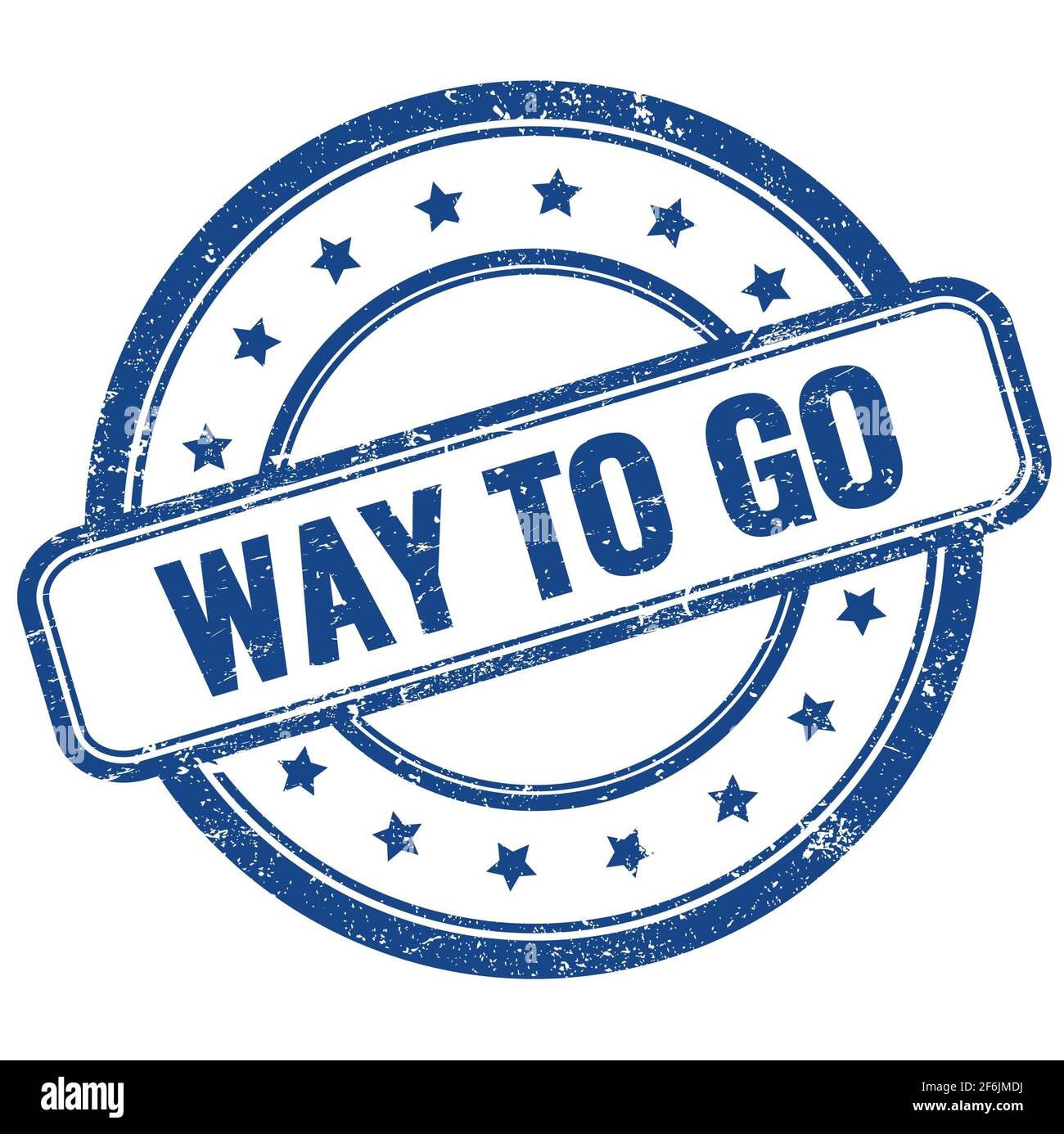 WAY TO GO text on blue vintage grungy round rubber stamp Stock Photo ...